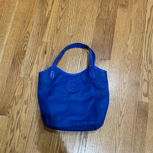 Tory Burch | Bags | Tory Burch Coated Canvas Royal Blue Bag | Poshmark